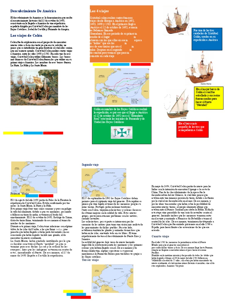 Cuatro Viajes de Cristóbal Colón | PDF | Cristobal colon | Edad del ...