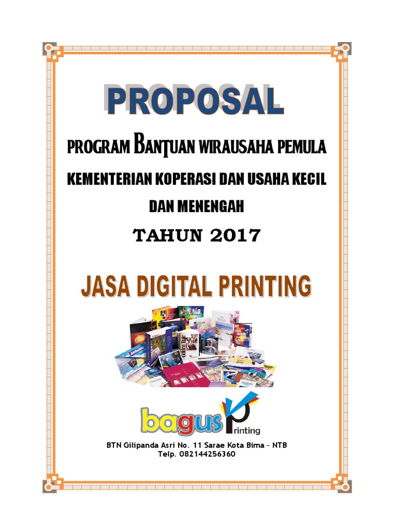 Proposal Usaha Digital Printing 2017 | PDF | Karier & Perkembangan | Bisnis