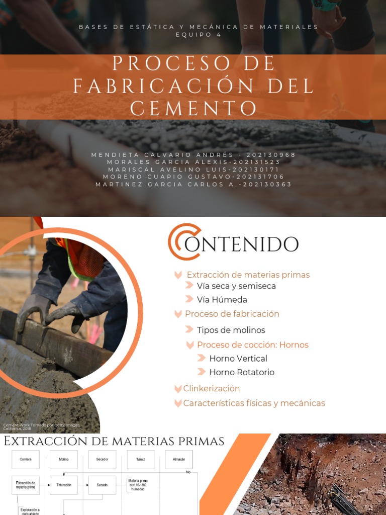 Tarea 3 - Procesos de Fabricación Del Cemento - Equipo 4 | PDF | Cemento | Molino (molienda)