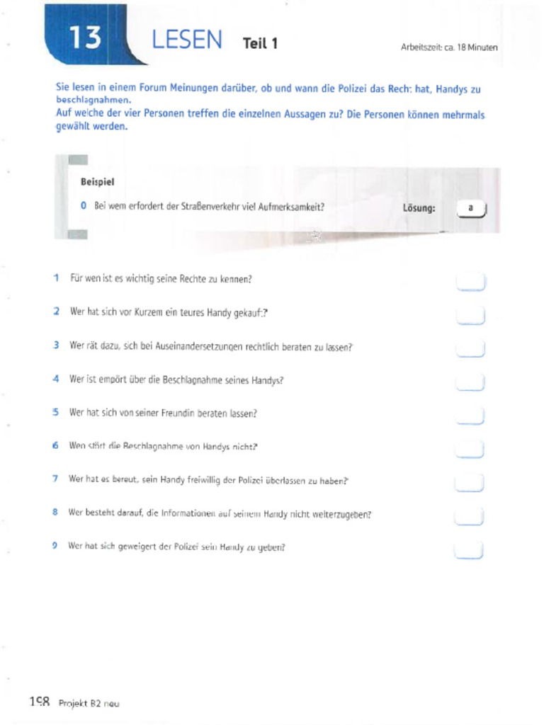 Projekt B2 Neu Lesen 13 | PDF