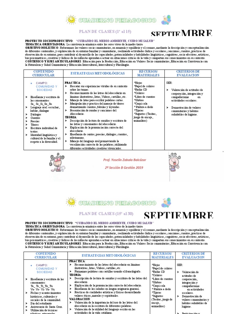 Plan de Clase | PDF | Evaluación | Escritura