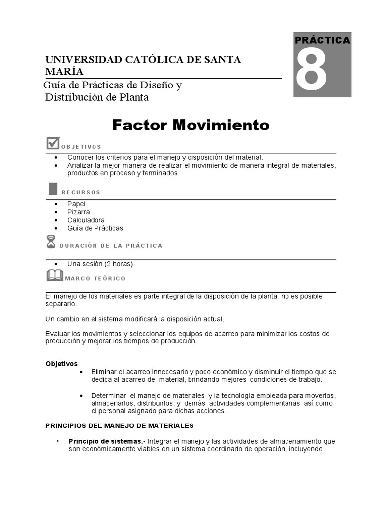 Guia 8-Factor Movimiento | PDF | Transporte | Factores humanos y ergonomía