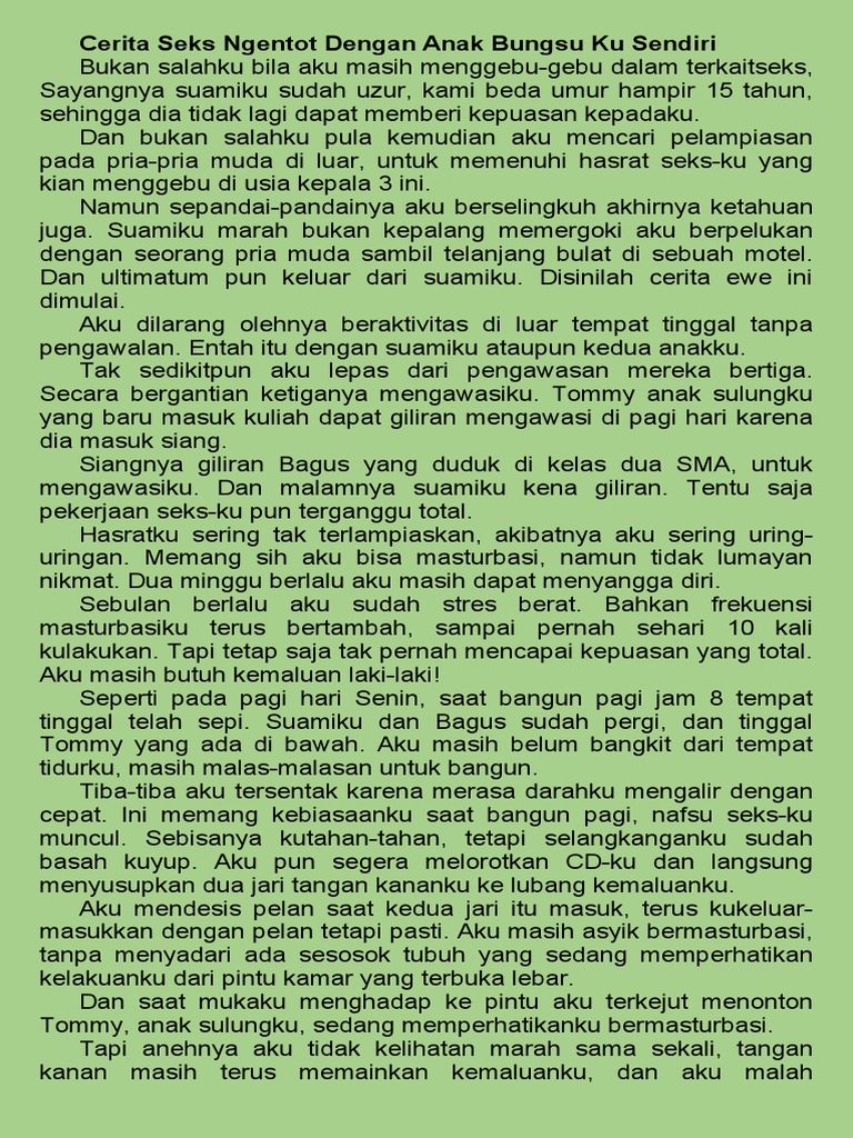 Cerita Seks Ngentot Dengan Anak Bungsu Ku | PDF