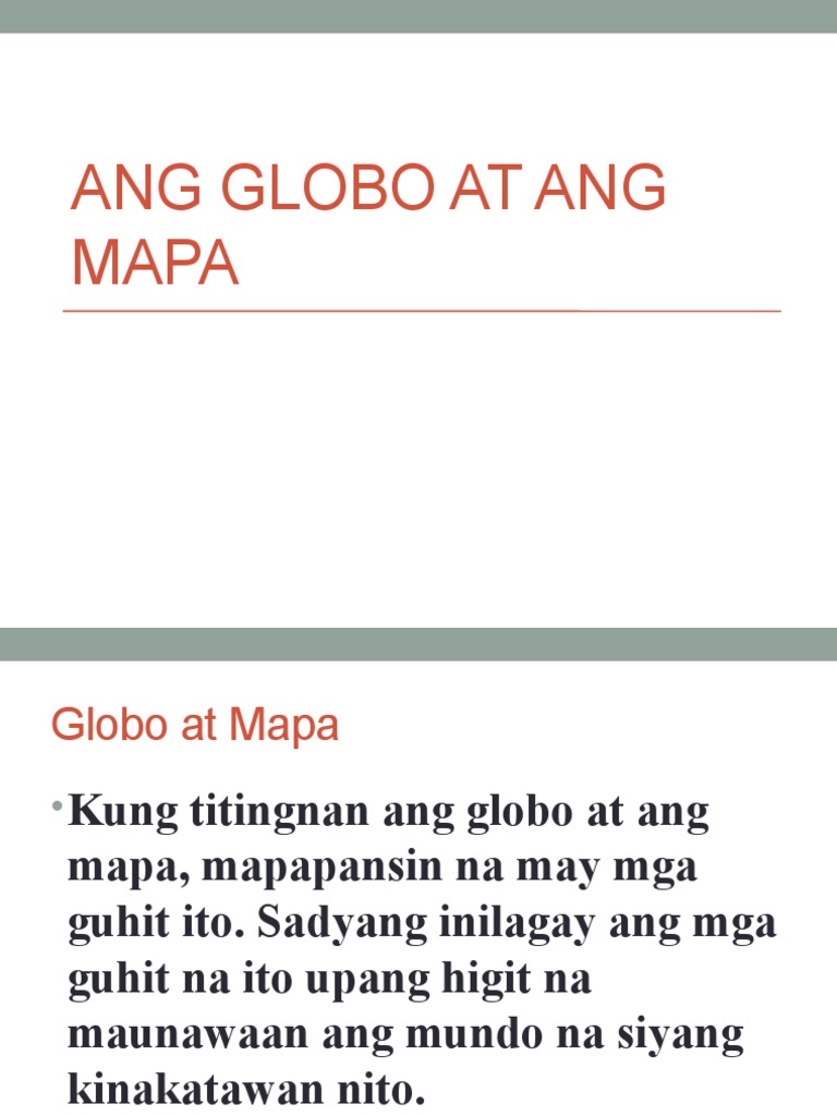 Ang globo at ang mapa | PDF