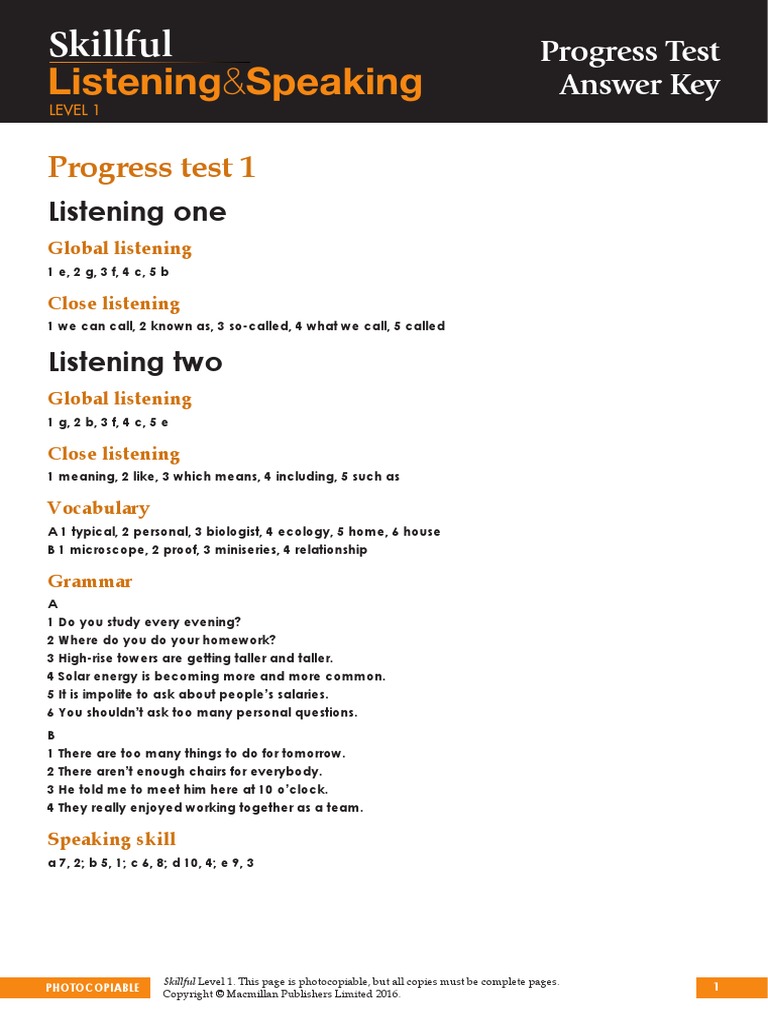 Skillful LS1 Progress Tests Answer Key | PDF | Mach Number | Supersonic ...