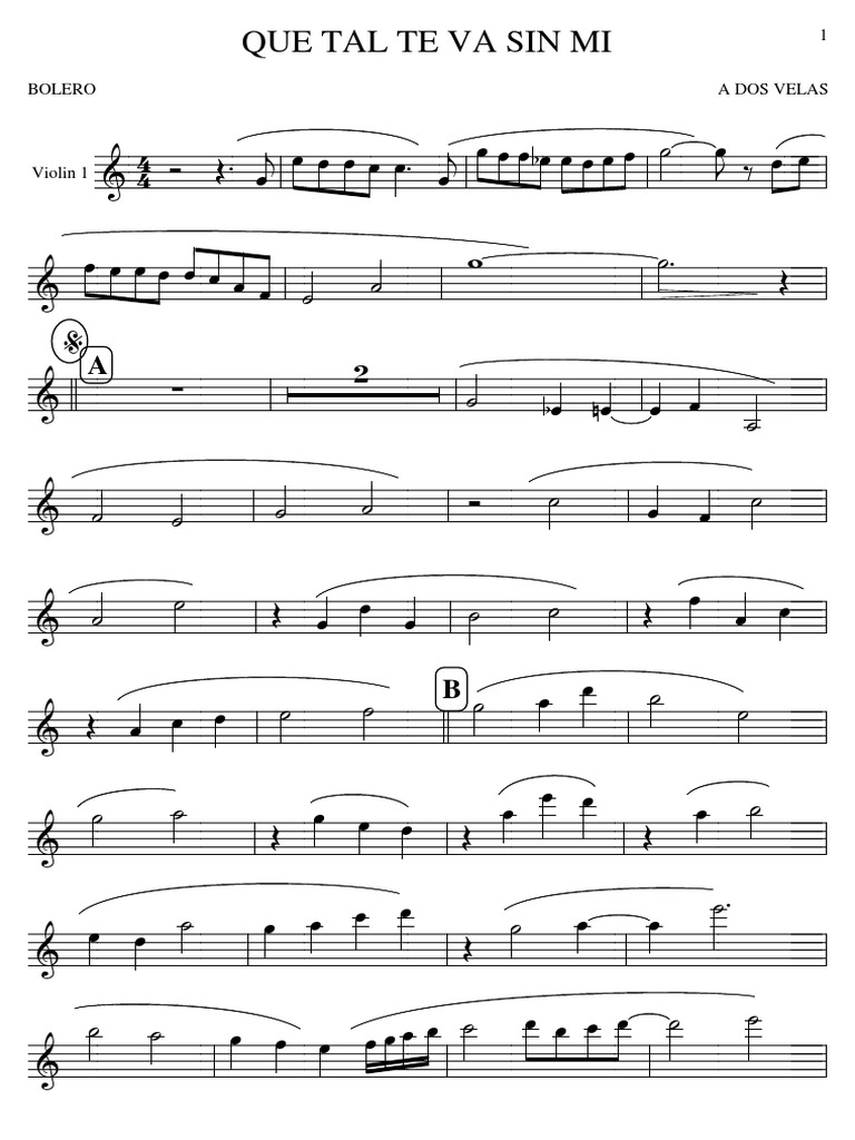 Que Tal Te Va Sin Mi - Violins A | PDF