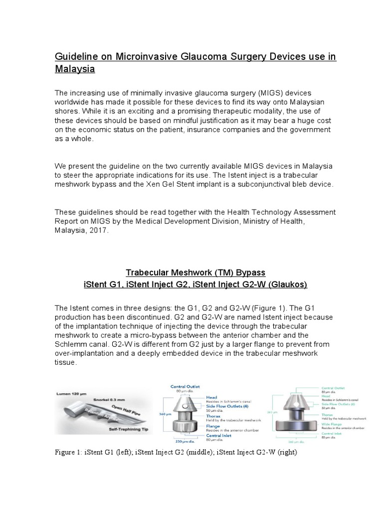 Microinvasive Glaucoma Surgery Devices | PDF | Glaucoma | Medical ...