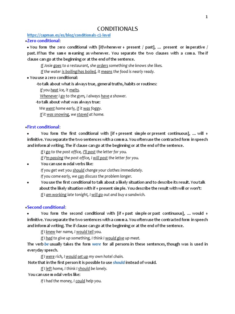 Handout Conditionals | PDF | Grammar | Syntax