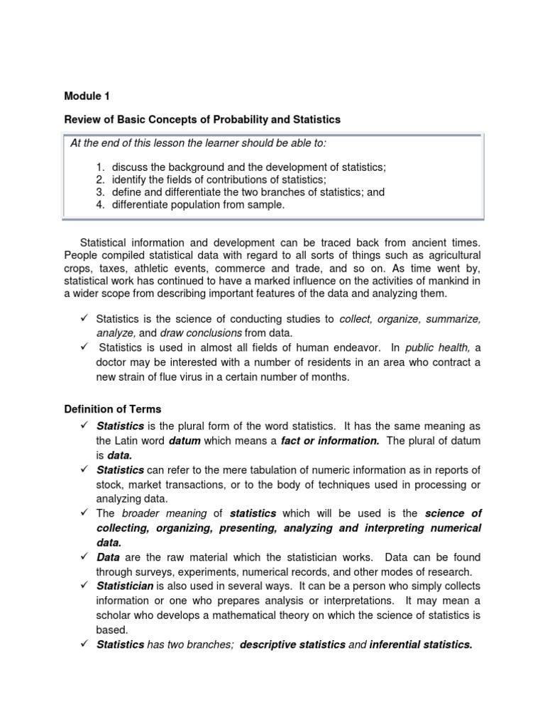 Module 1 | PDF | Statistics | Level Of Measurement