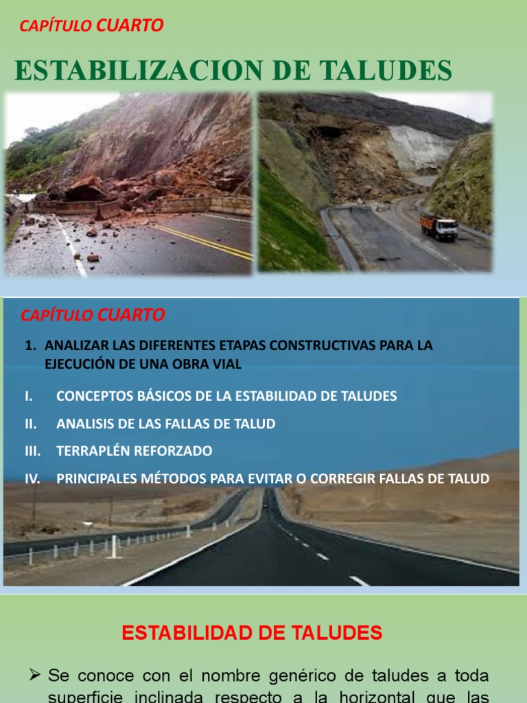 4.-Estabilidad de Taludes | PDF | Falla (geología) | Fundación (Ingeniería)