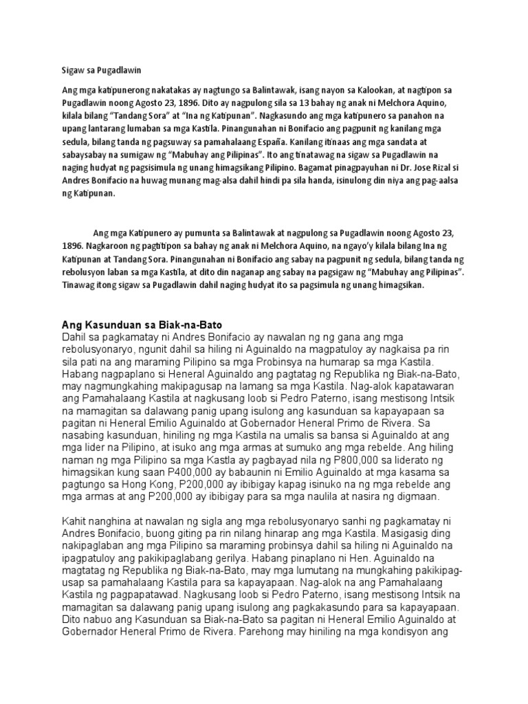 Ang Kasunduan Sa Biak-na-Bato | PDF