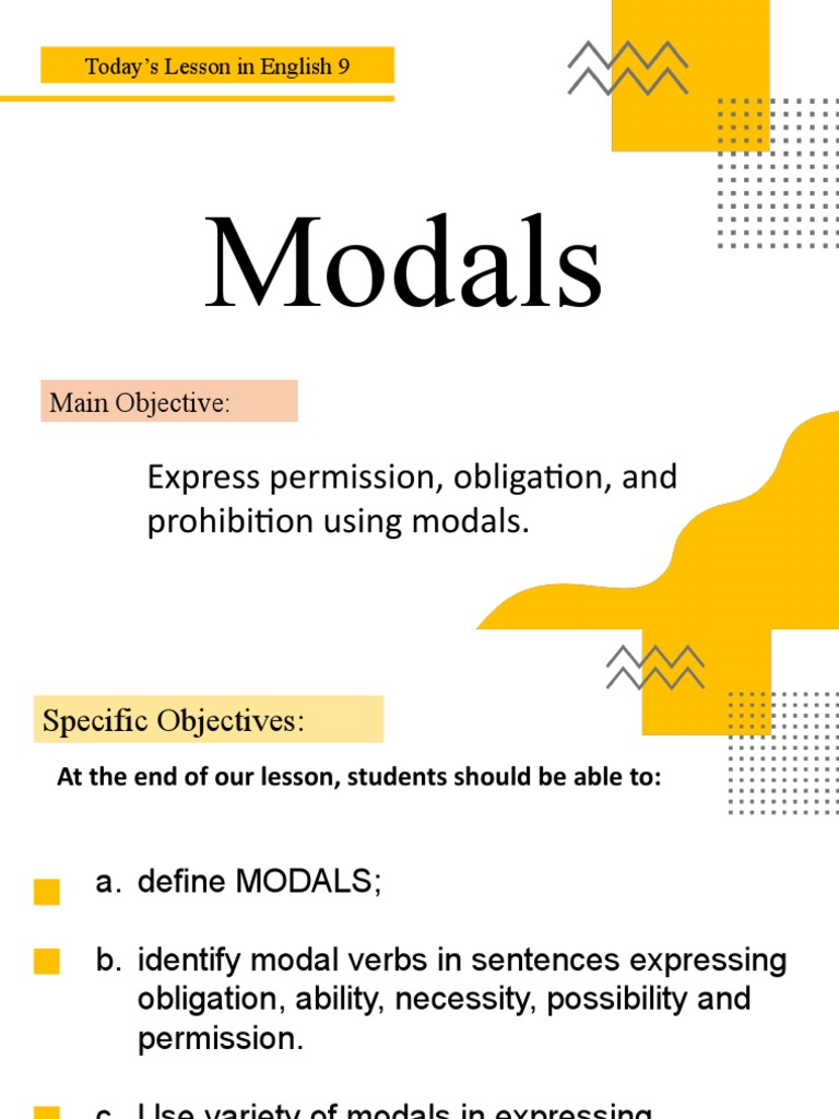 Modals | Download Free PDF | Verb | Linguistics