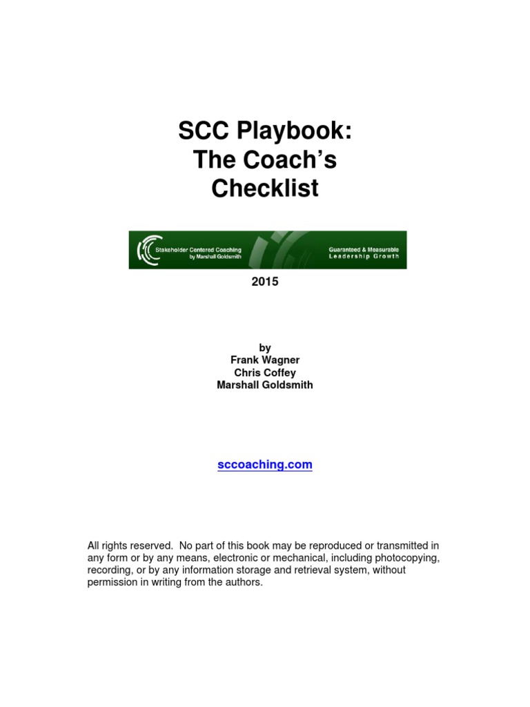 SCC Playbook-Introduction | PDF | Leadership | Goal