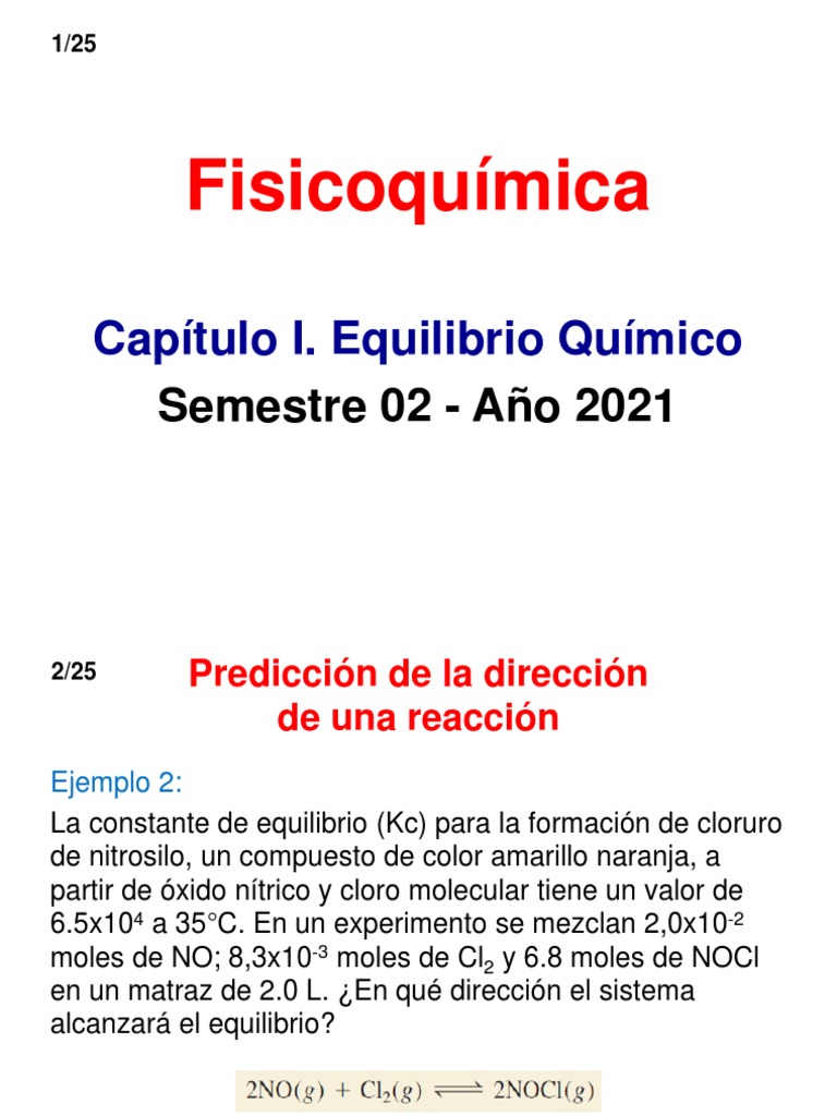 Equilibrio Químico: Guía Práctica | PDF | Equilibrio químico ...