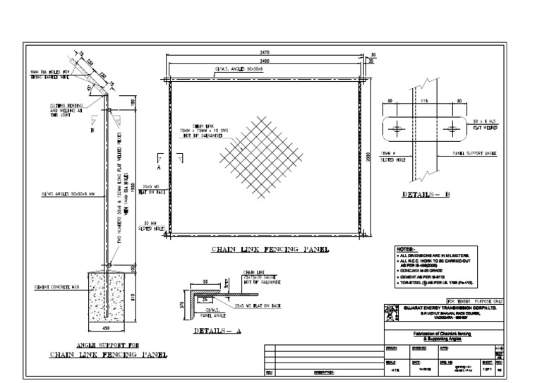 GETCO Chain Link Fencing Drawing | PDF