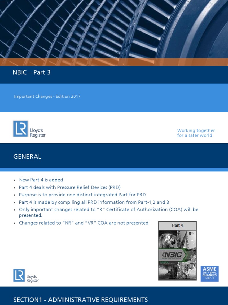 Lloyd S Register NBIC Part 3 2017 Edition Key Changes | PDF ...