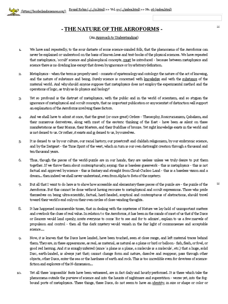 The Nature of The Aeroforms - by Meade Layne - Round Robin (Vol. 9, No ...