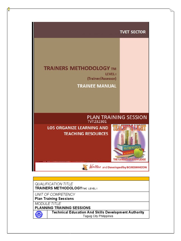 04 CBLM Module PTS Lo5 | PDF | Learning | Cognition 04 CBLM Module PTS Lo5 | PDF | Learning | Cognition