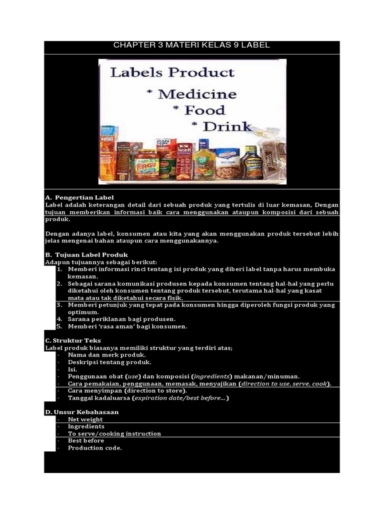 Materi Kelas 9 Label | PDF