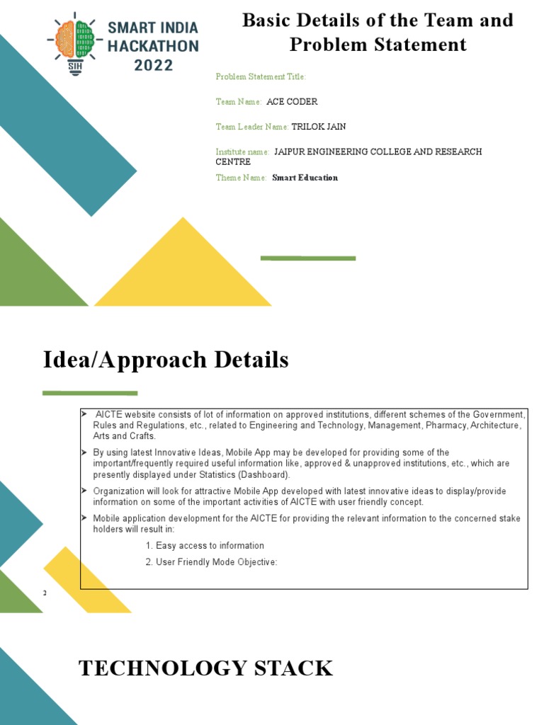 Codercube Final Presentation Format - SIH 2022 - College | PDF ...
