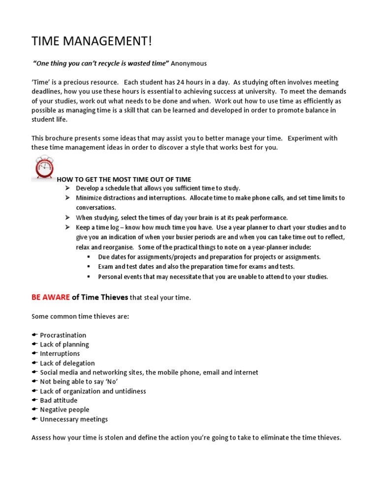 Time Management | PDF | Time Management | Professional Skills