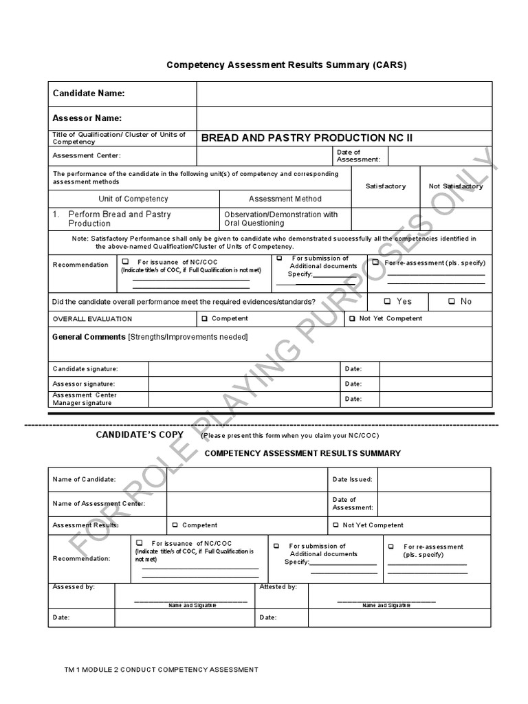BPP Competency Assessment Summary Results | PDF