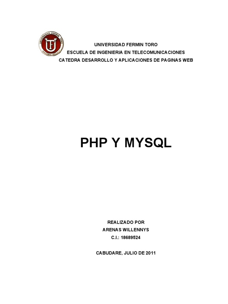 Ensayo PHP y Mysql | Descargar gratis PDF | Php | Mi sql