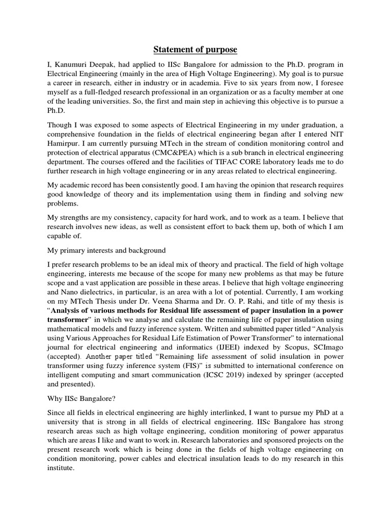 Ph.D. Aspirations in High Voltage Engineering | PDF | Engineering | Science