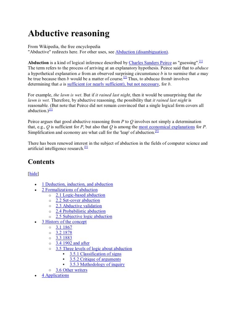 Abductive Reasoning | Charles Sanders Peirce | Inductive Reasoning