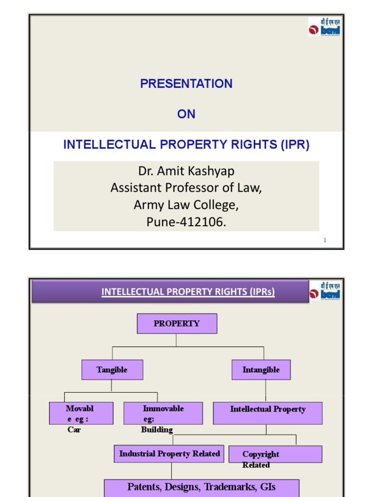 Best PPT ON IPR | PDF | Intellectual Property | Patent