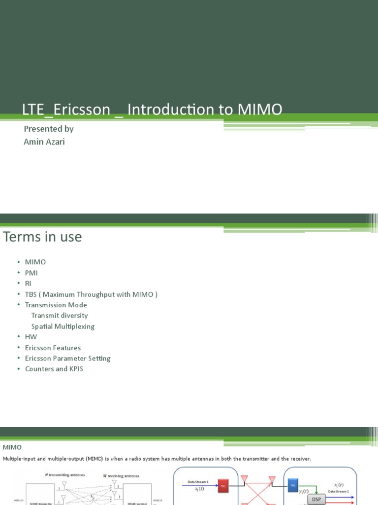 LTE - Ericsson - Introduction To MIMO | Download Free PDF | Mimo ...