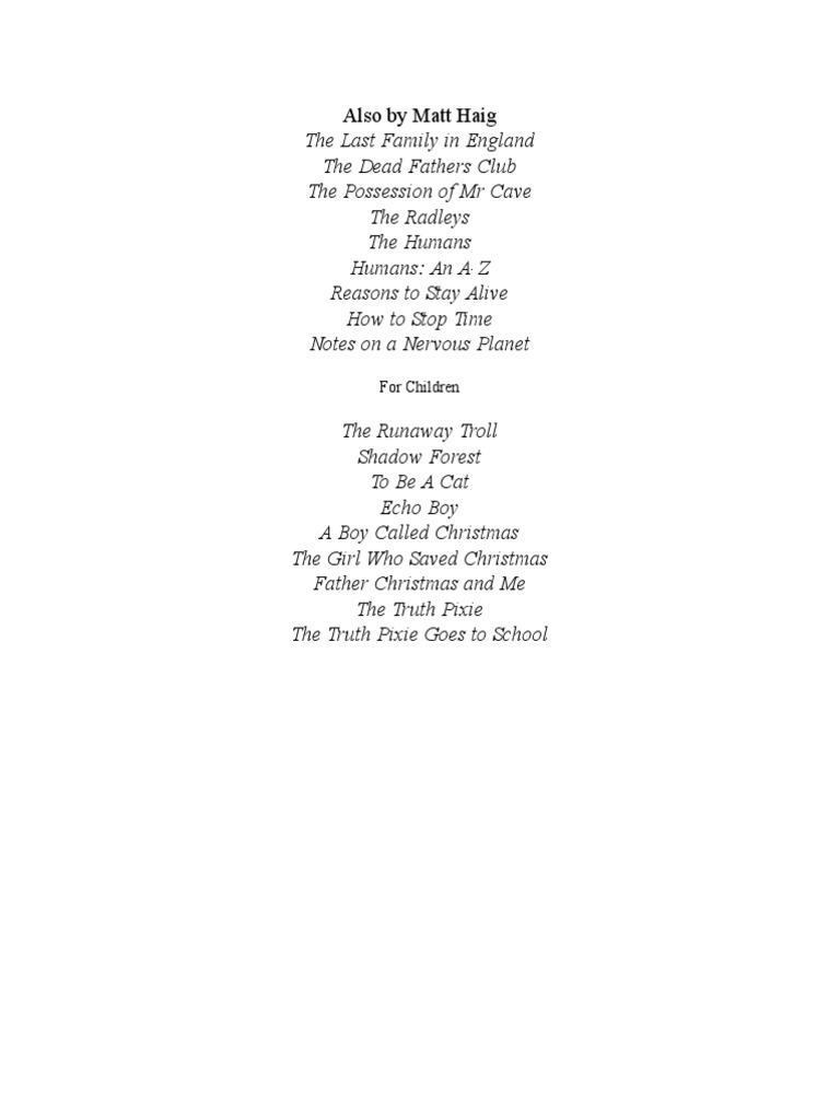 Matt Haig's Works and Publications | PDF | Young Adult