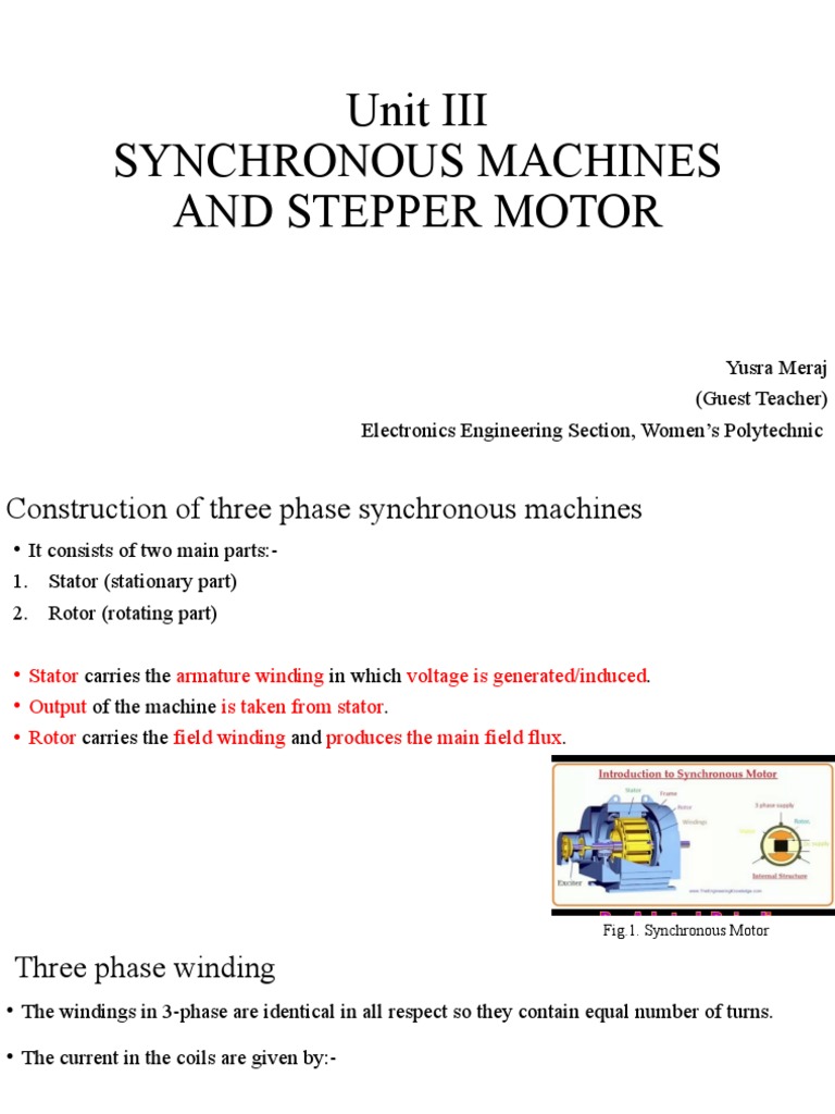 Unit III (Part II) | PDF | Electric Motor | Equipment