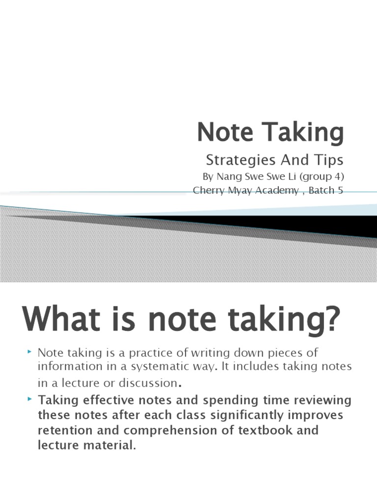 Note Taking Tips and Strategies | PDF | Reading Comprehension | Linguistics