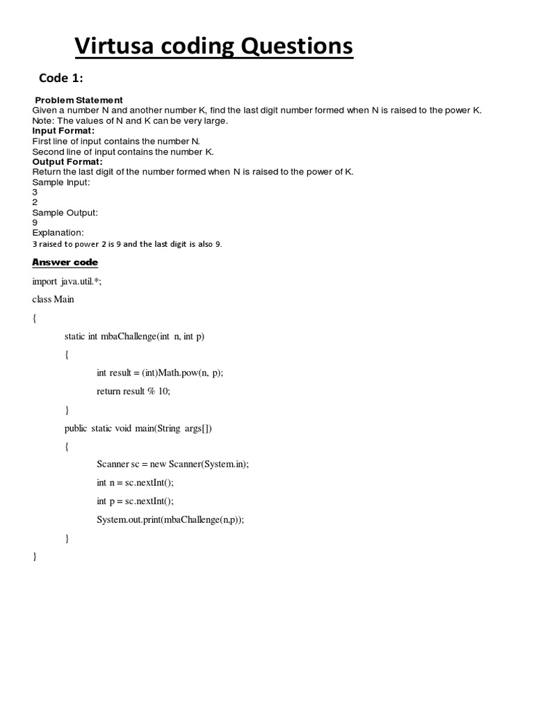 Virtusa Coding Questions | PDF | String (Computer Science) | Array Data ... Virtusa Coding Questions | PDF | String (Computer Science) | Array Data ...