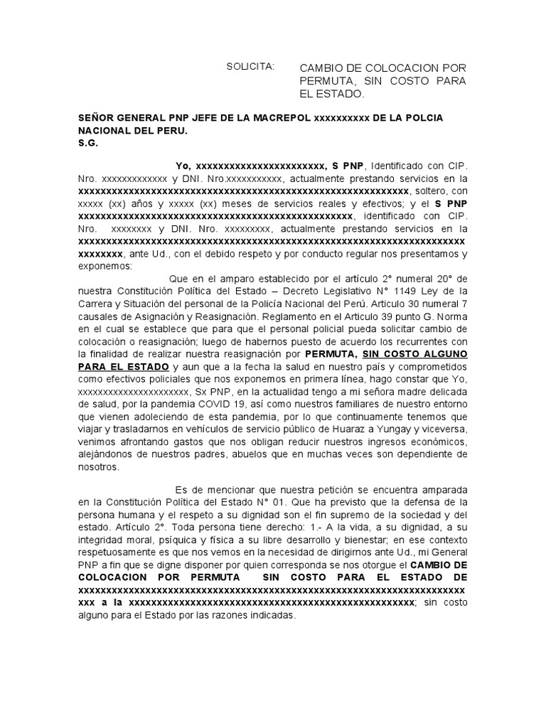 Solicitud de Permuta | PDF | Justicia | Crimen y violencia