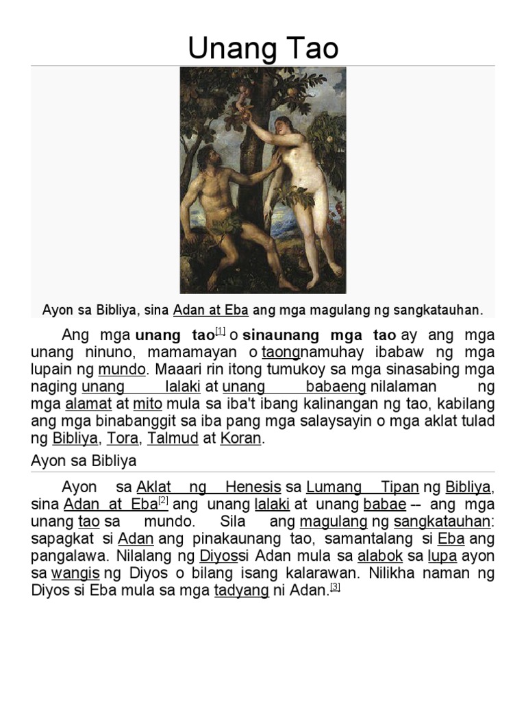 Unang Tao | PDF