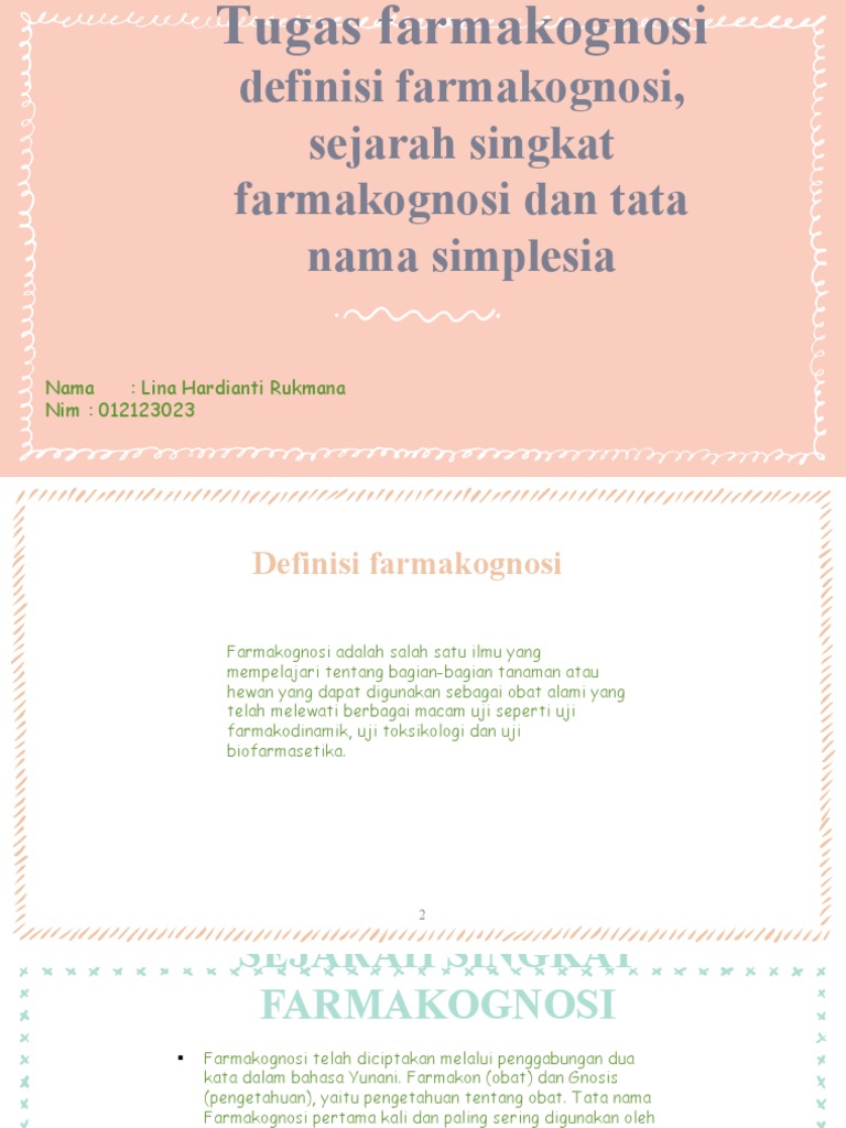 Farmakognosi - Lina Hardianti Rukmana | PDF