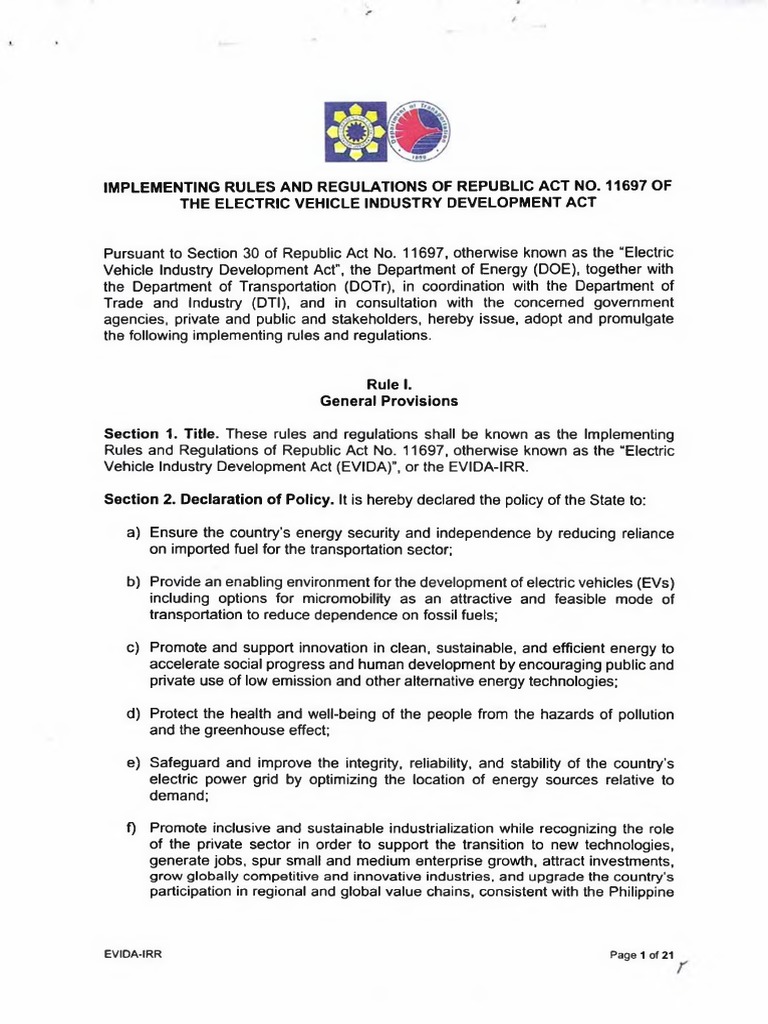 Irr Ra 11697 Ocr | PDF | Electric Vehicle | Plug In Hybrid