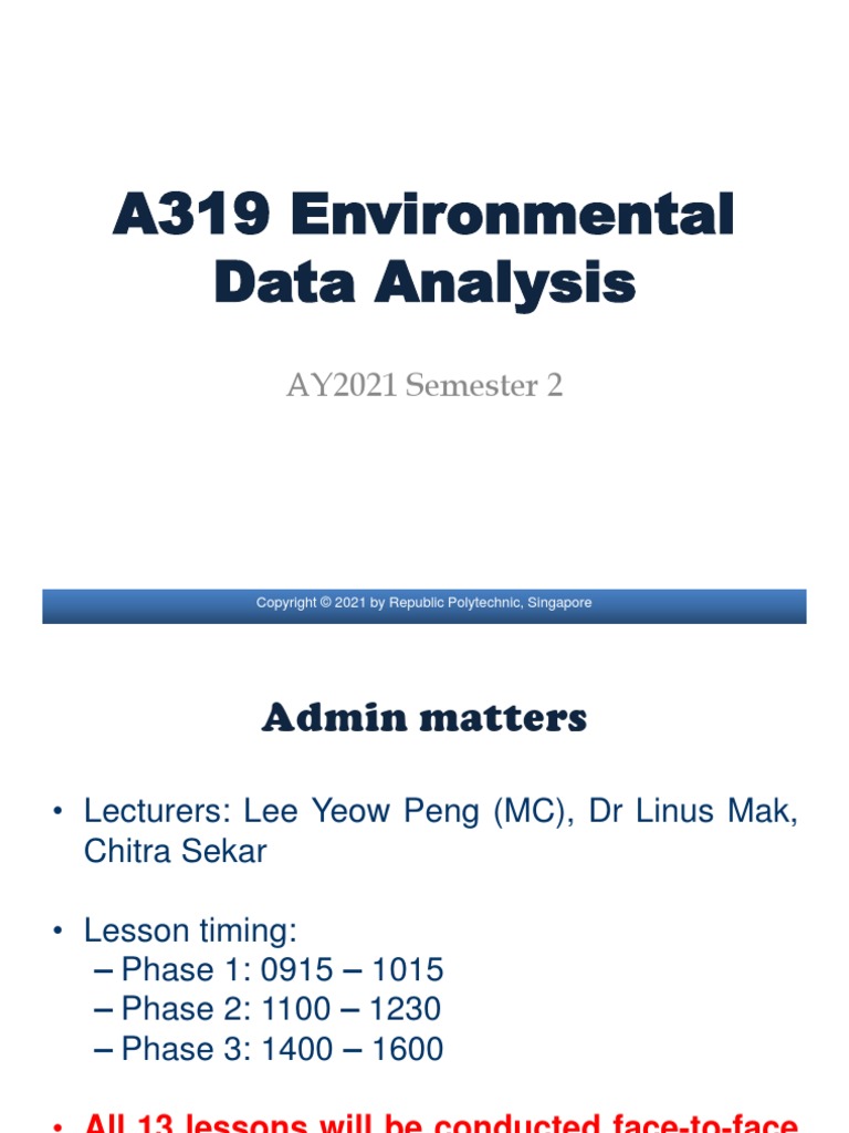 Introduction To A319 Environmental Data Analysis | PDF | Statistics ...
