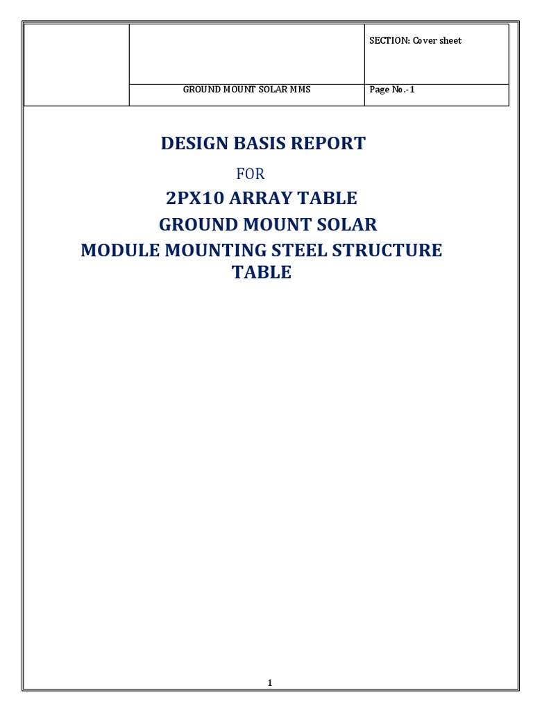 DBR of 2PX8 Table 30D 0.5 NGL Ground Mount MMS | PDF | Strength Of ...