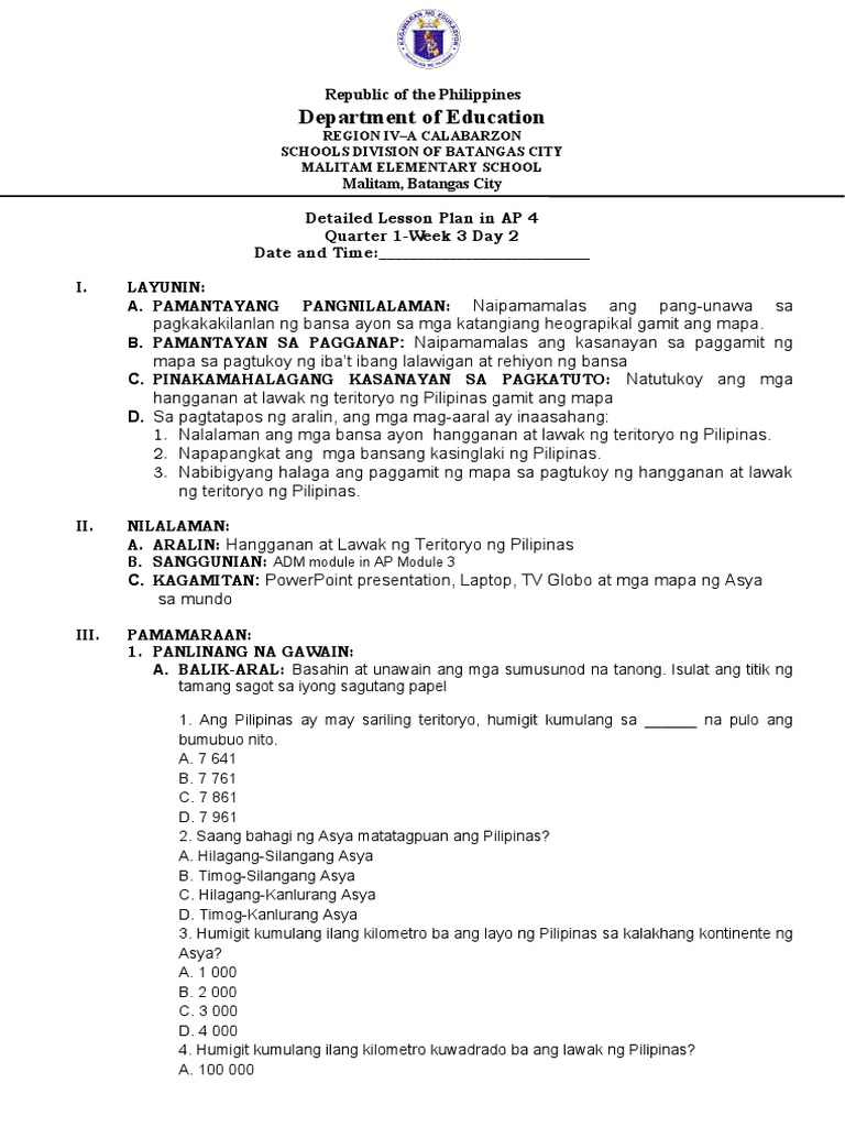 DLP - Q1 - W3 - Day 2 - AP 4 | PDF