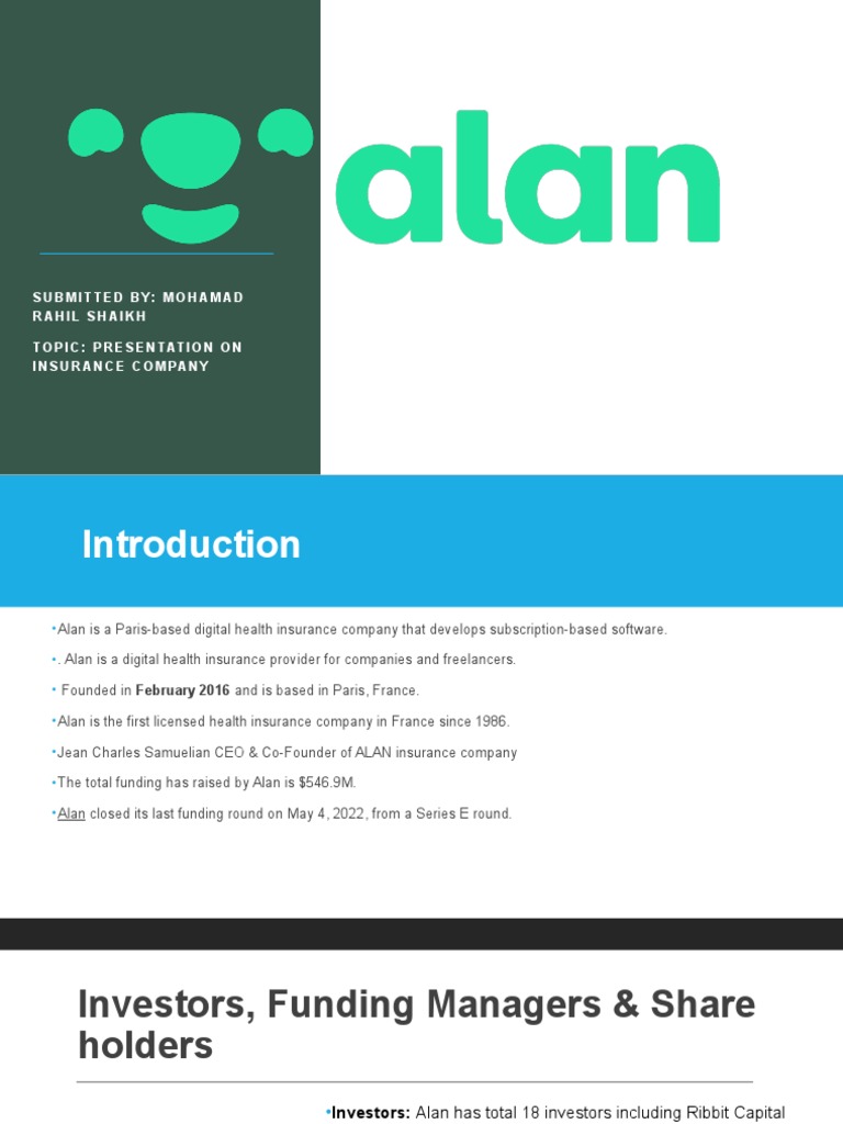 Alan: Leading Digital Health Insurer in France | PDF | Valuation ...