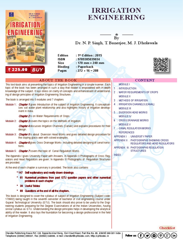Irrigation Engineering Textbook Overview | PDF | Irrigation | Drainage