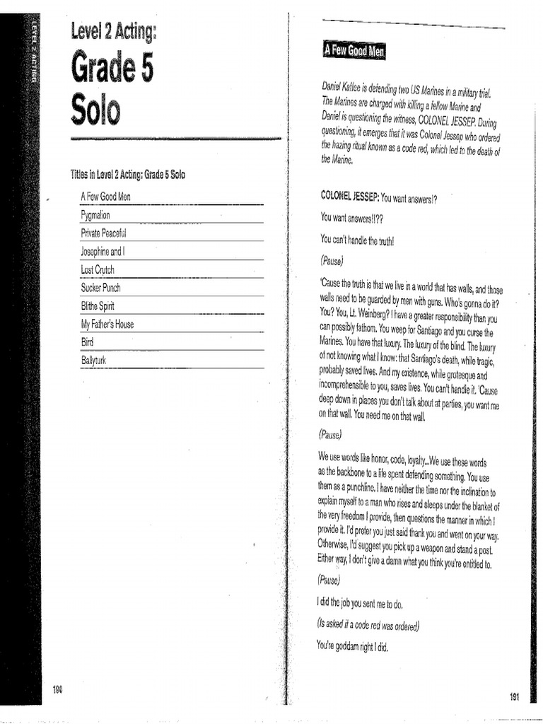 Grade 5 Lamda Acting Sheet | PDF