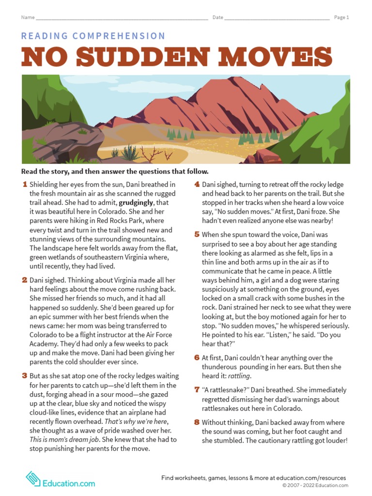 Reading Comprehension No Sudden Moves | PDF