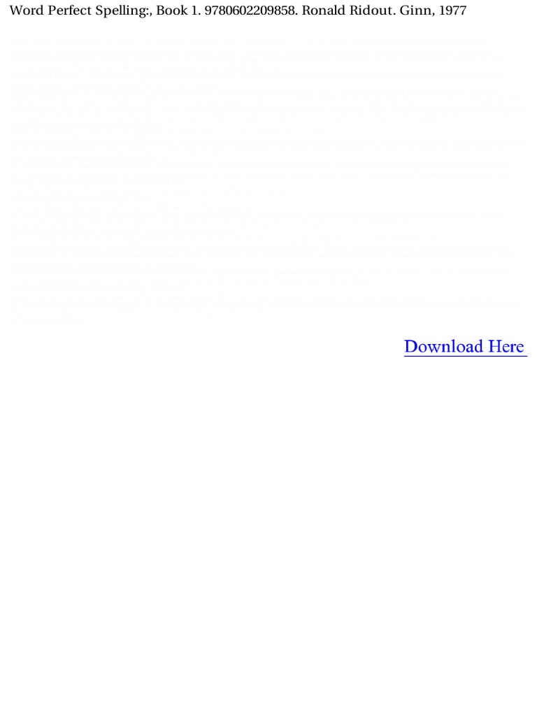 Word Perfect Spelling Book 1 Overview | PDF | Spelling | Writing