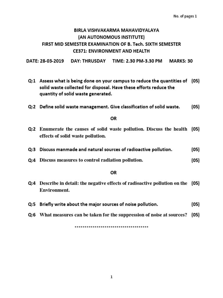 CE371 2nd Midsem Paper 2018-19 - Compressed | PDF