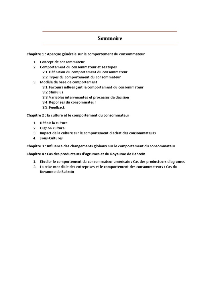Rapport | PDF | Consommateurs | Motivation