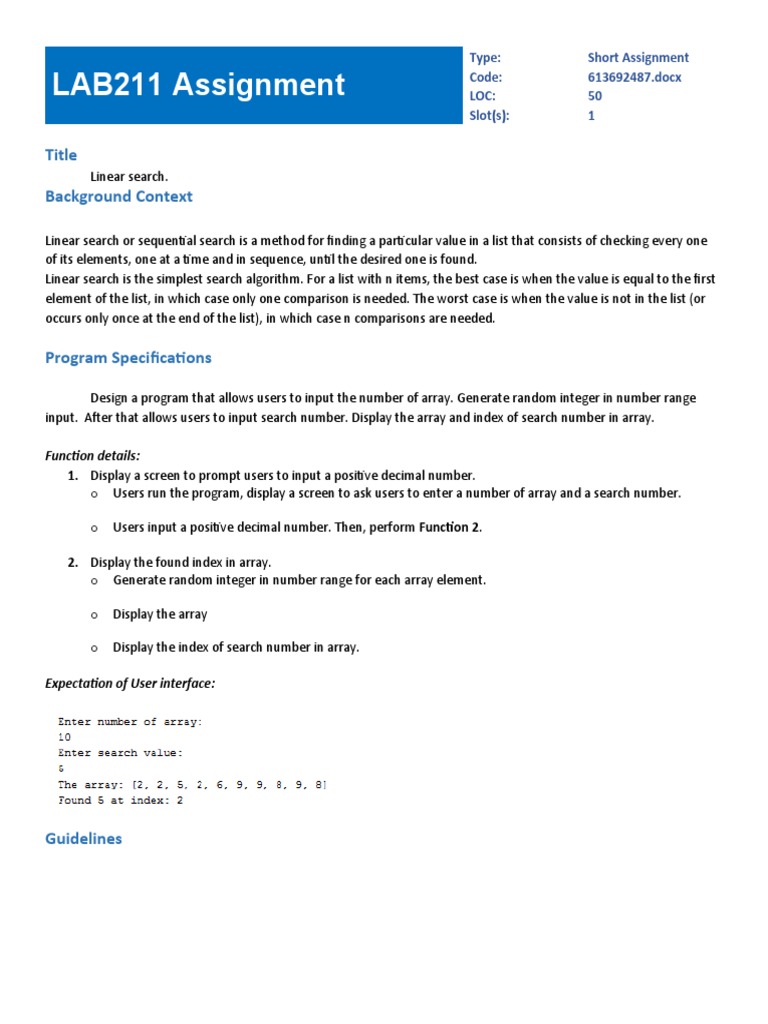 LAB211 Assignment: Title Background Context | PDF